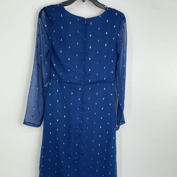 NSR | Dresses | Nwt Blue Sheer Arm Dress | Poshmark